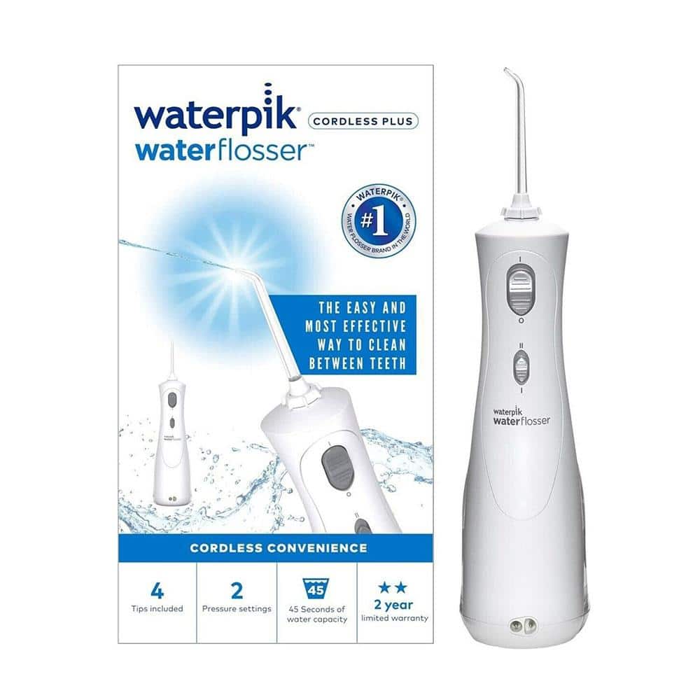 Waterpik Cordless Water Flosser - USB Rechargeable Battery, White WP-4